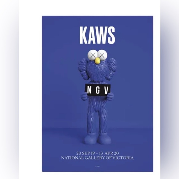 Art | Kaws Ngv Blue National Gallery Victoria Exhibition Poster Brand New | Poshmark